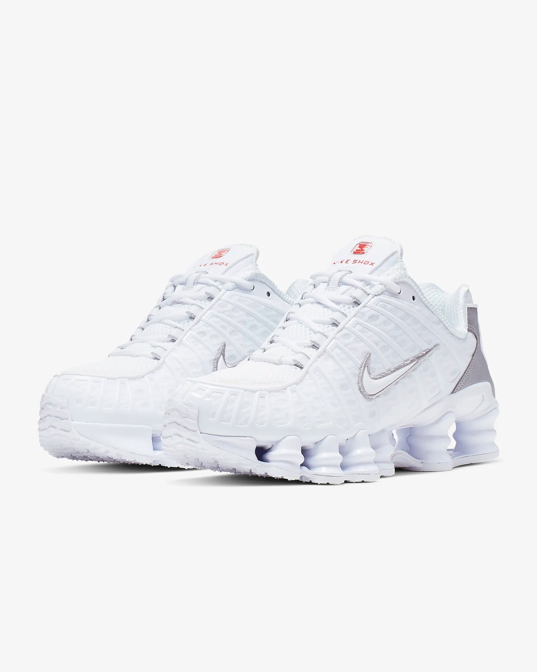 White Nike Shox For Men Shox TL White | Metallic Silver | Max Orange